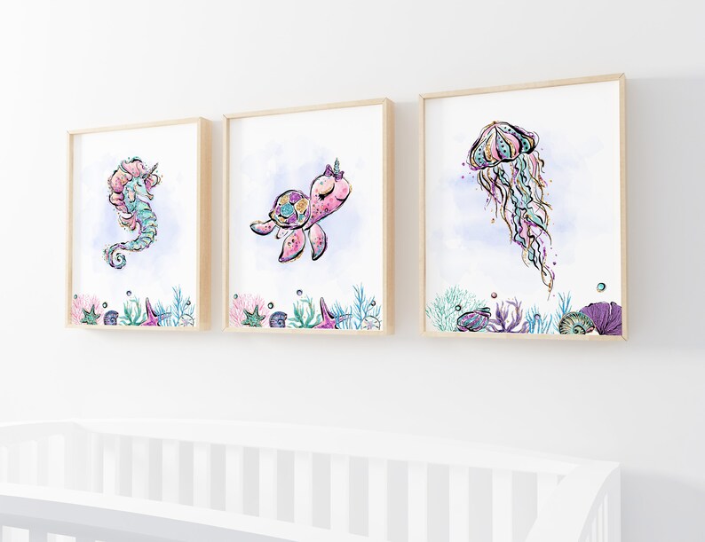 Under the Sea Nursery Girl Prints Ocean Girls Room Wall Art - Etsy