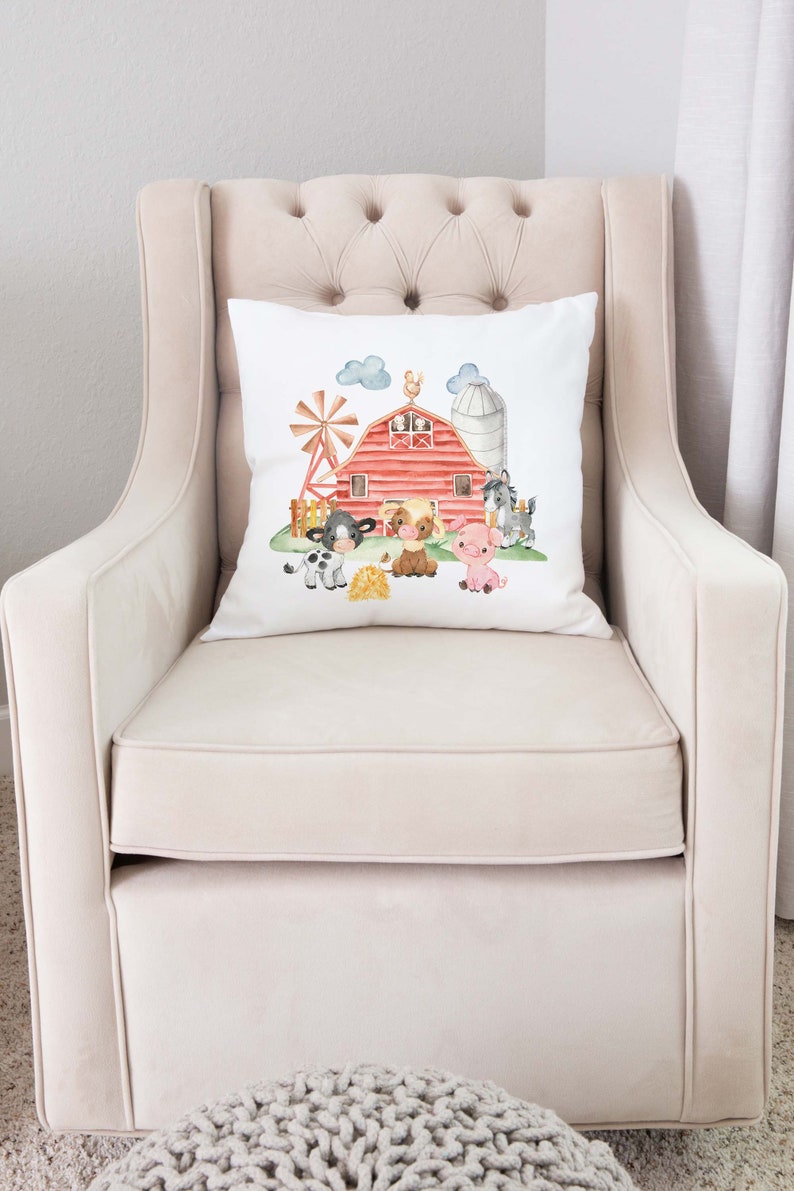 Farm Animals Pillow Cover Barnyard Pillow Cover Farm Nursery - Etsy