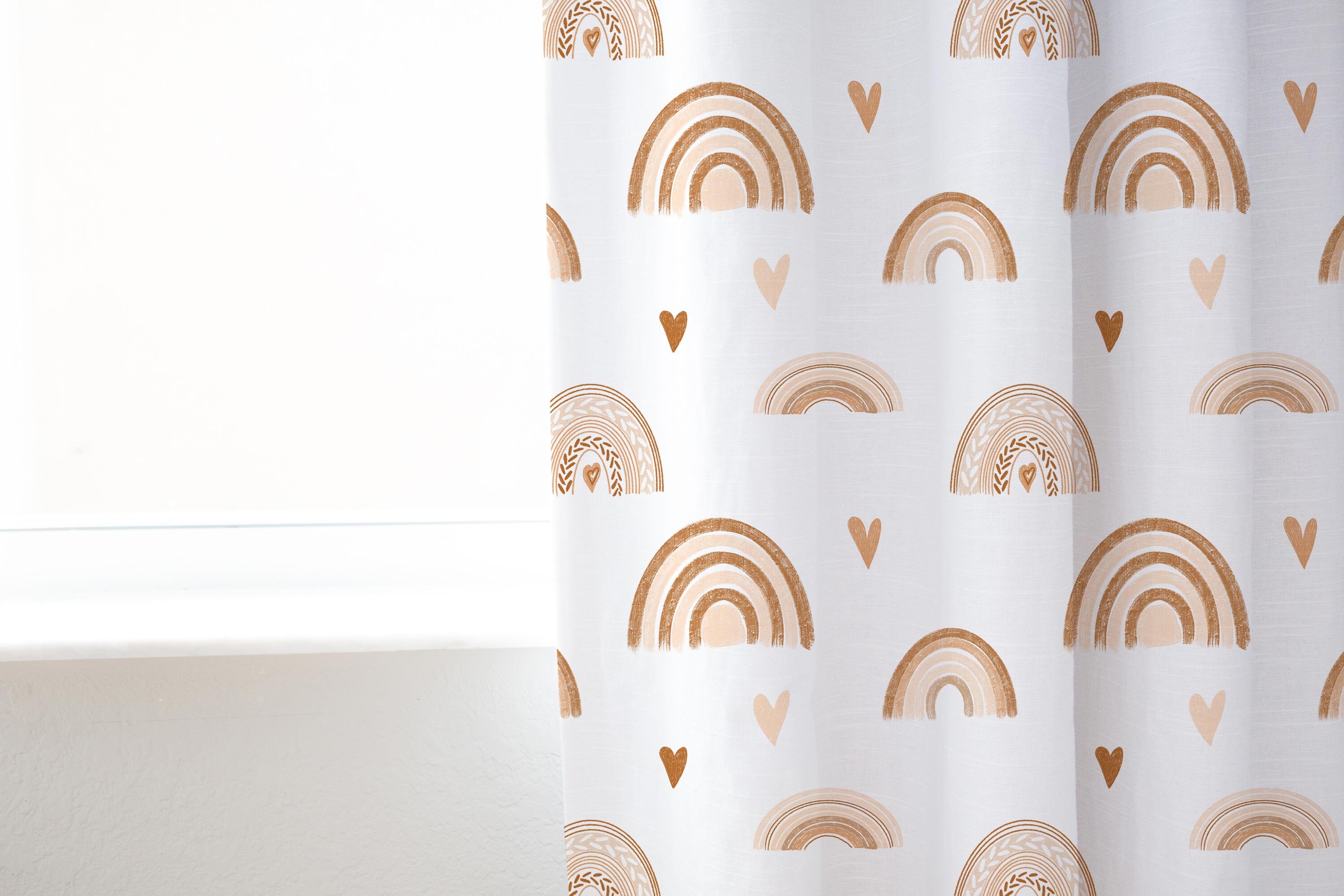 Earthy Rainbow curtains Neutral rainbow nursery Rainbow | Etsy
