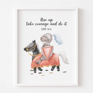 Bible Verse Nursery Art, Ezra 10:4, Rise up Take Courage and Do It ...