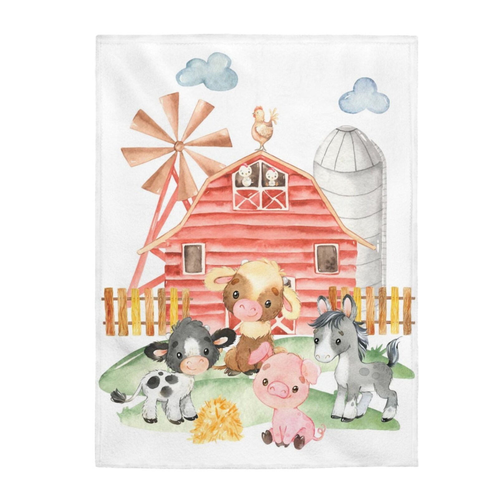 Farm Animals Baby Blanket Barnyard Nursery Bedding Farm - Etsy