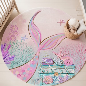Mermaid Rug, Little Mermaid Rug, Sea Rug, Girls Play Room Rug, Area Rug ...