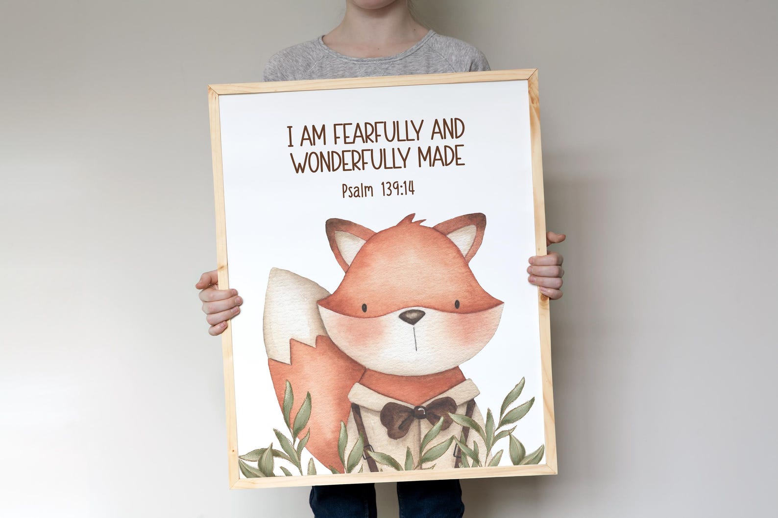 Woodland Bible Verse Art, Christian Nursery Decor, Woodland Nursery Art ...