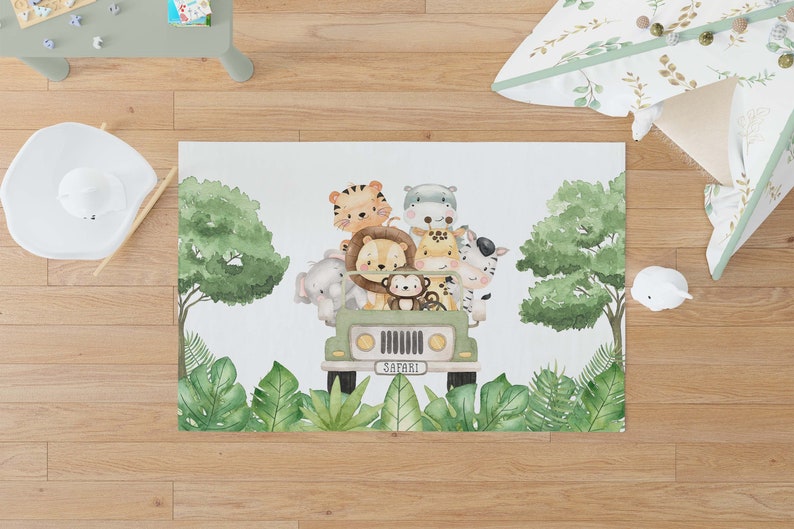 Safari Nursery Rug Jungle Nursery Rug Safari Animals Nursery - Etsy