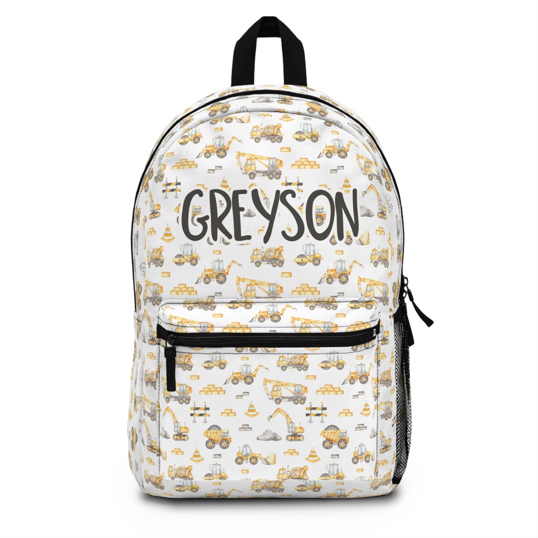 Personalized Construction Backpack, Truck Bag Pack, Kids School Bag ...
