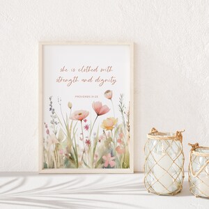 Wildflower Bible Verse Wall Art, Christian Nursery Decor, Wildflowers ...