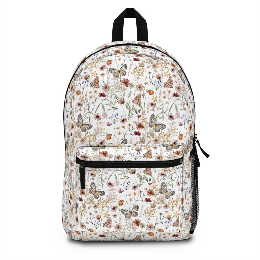 Wildflower School Bag, Butterfly Backpack, Backpack for Girls, Back to School Bag, School ...