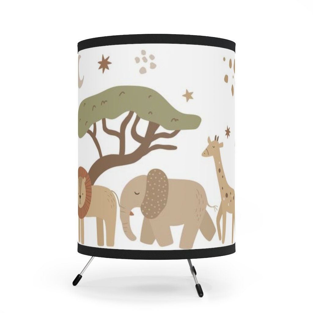 Safari Animals Lamp Jungle Nursery Decor Modern Safari Table - Etsy