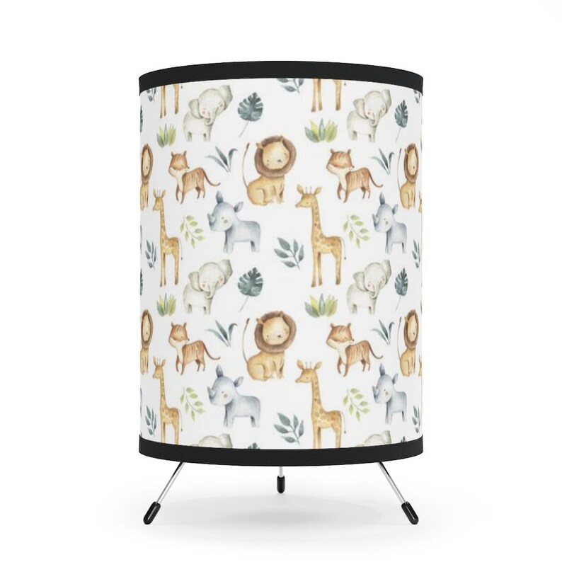 Safari Table Lamp Jungle Nursery Decor Safari Animals Baby - Etsy