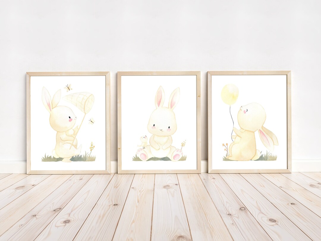 Bunny Nursery Wall Art, Rabbit Nursery Print, Bunny Nursery Decor ...