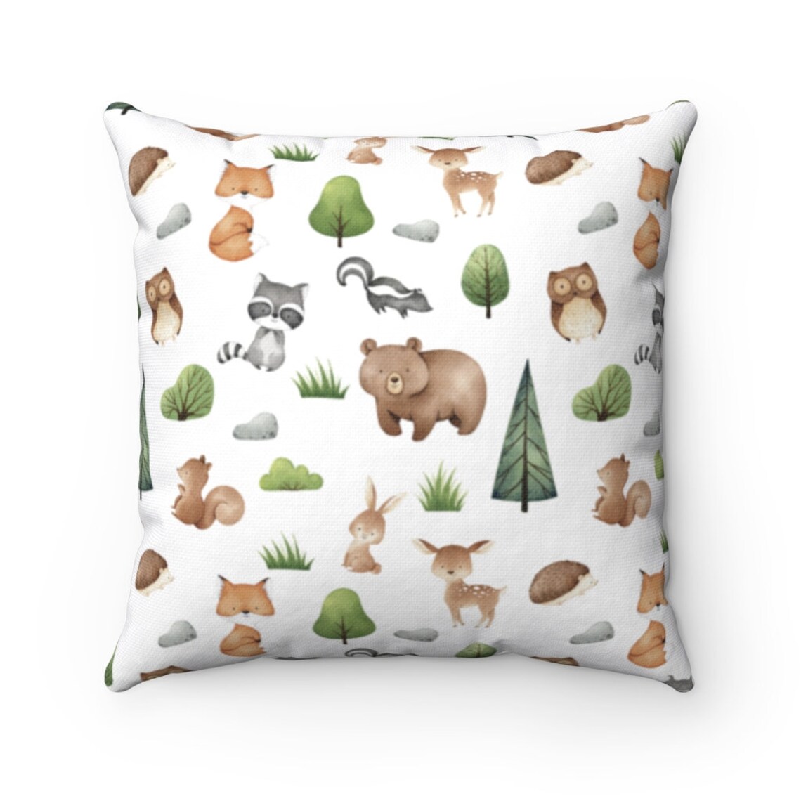 Woodland Animals Pillow cover Woodland Nursery Decor Forest | Etsy