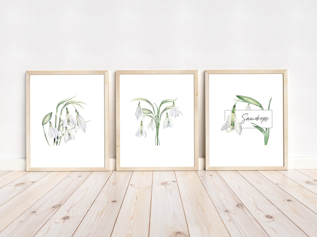 Snowdrops Nursery Wall Art, Floral Wall Decor, Snowdrops Nursery Decor ...