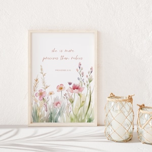 Wildflower Bible Verse Wall Art, Christian Nursery Decor, Wildflowers ...