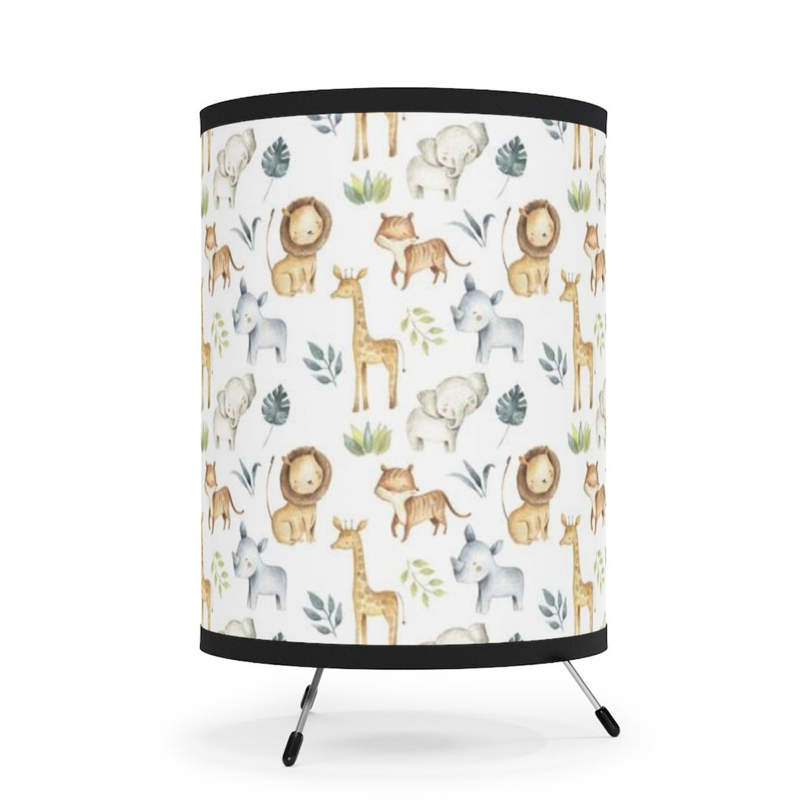 Safari Table Lamp Jungle Nursery Decor Safari Animals Baby - Etsy