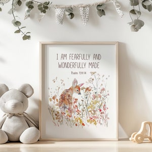 Bible Verse Wall Art, Fearfully and Wonderfully Made Print, Christian ...
