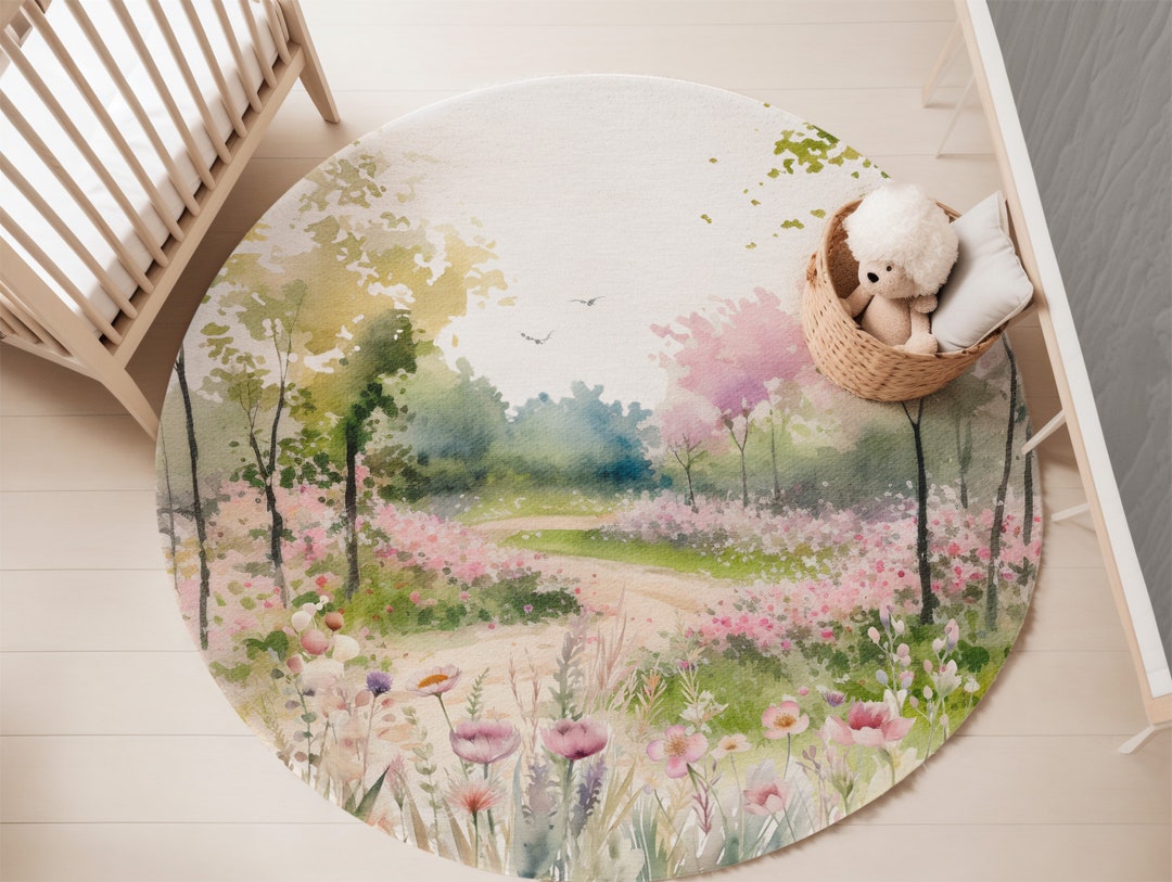 Landscape Rug, Spring Rug, Wildflowers Nursery, Wildflowers Rug, Meadow ...