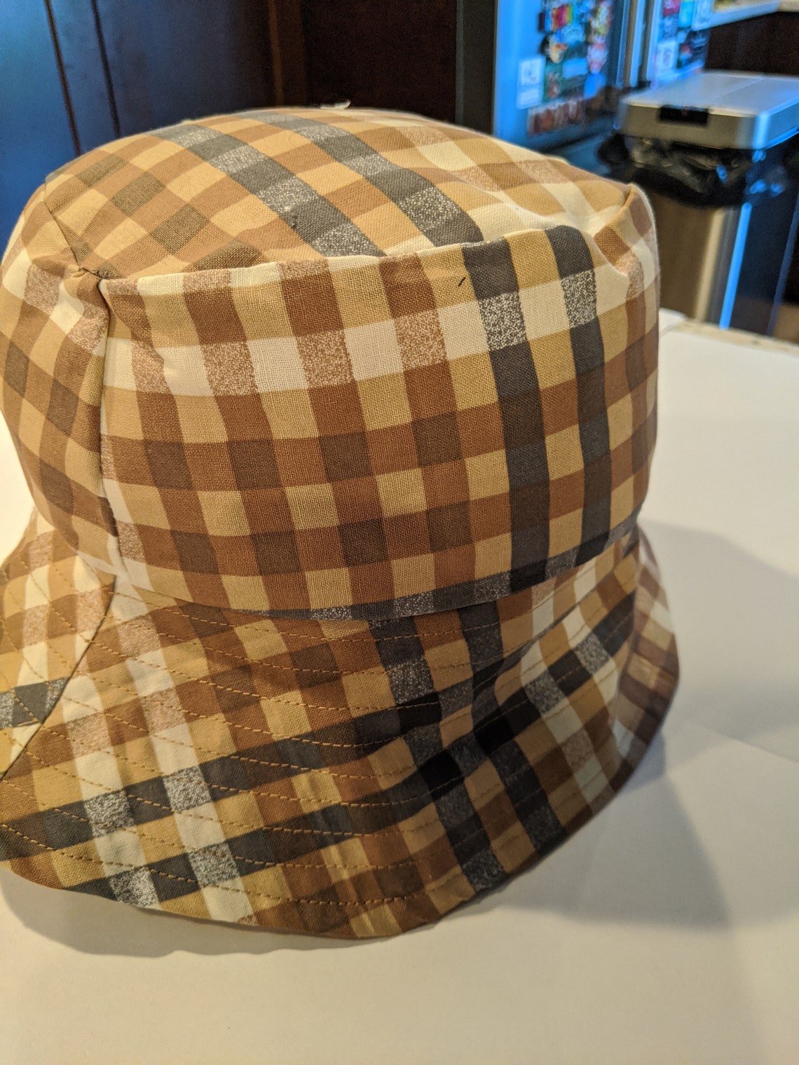 Brown Plaid Bucket Hat Adult - Etsy
