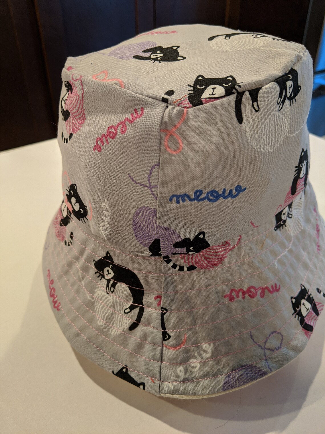 Cute Cat Bucket Hat kids/girls/boys - Etsy