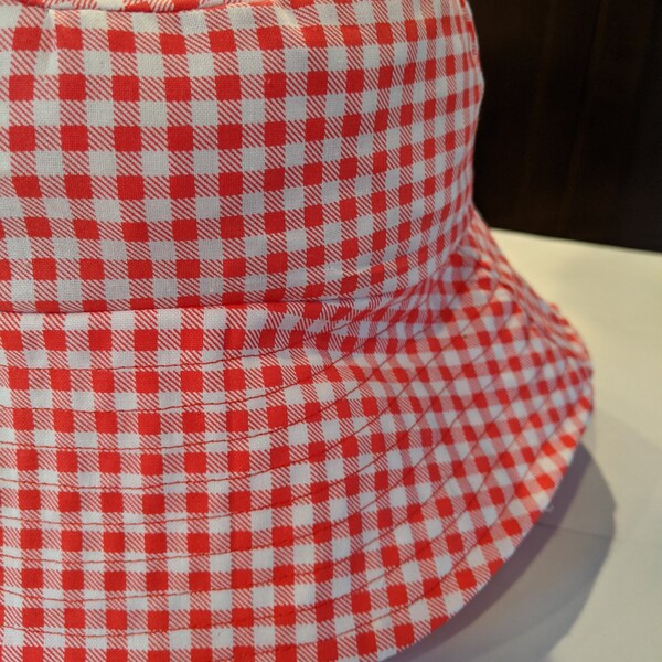Red Check Bucket Hat - Etsy