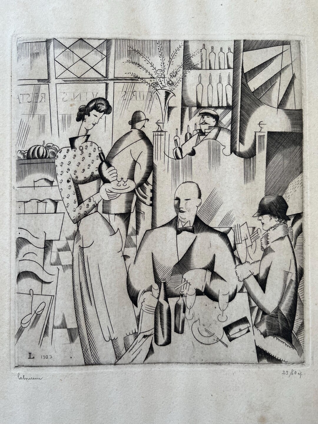 Jean Emile Laboureur, Original Etching - Dinner at the Bistro (1923 ...