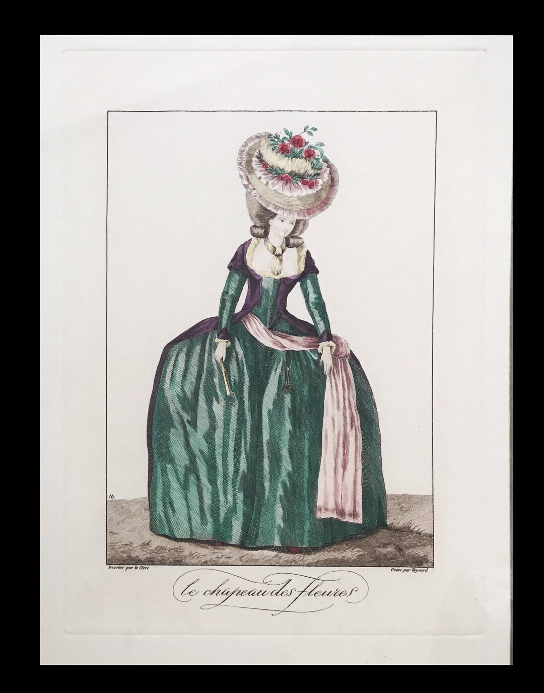 French Fashion Art, Hand Coloured Etching - Etsy
