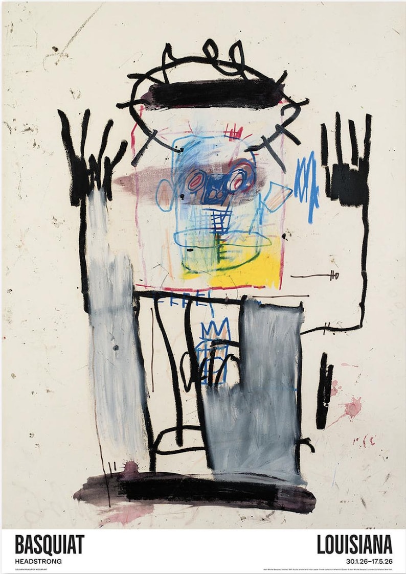 Jean-michel Basquiat, Headstrong Figure, Original Exhibition Museum ...