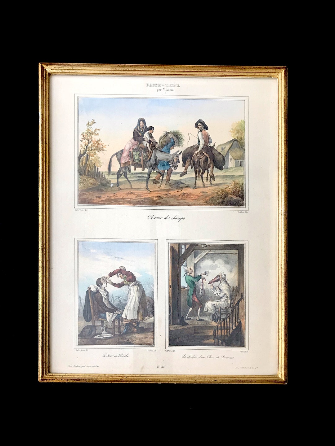 Carle Vernet, Victor Adam, Antique Hand Coloured Lithograph - Etsy