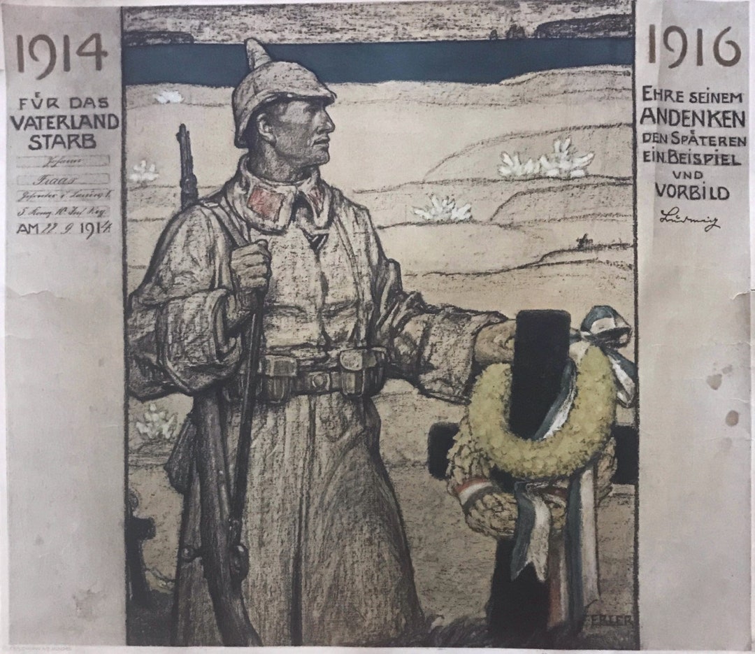 Fritz Erler, WW1, Vintage Poster, Print, Memorabilia, War Poster - Etsy