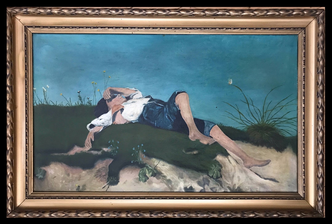 Shepherd Boy, Copy After the Painting by Franz Von Lenbach, Oil on ...