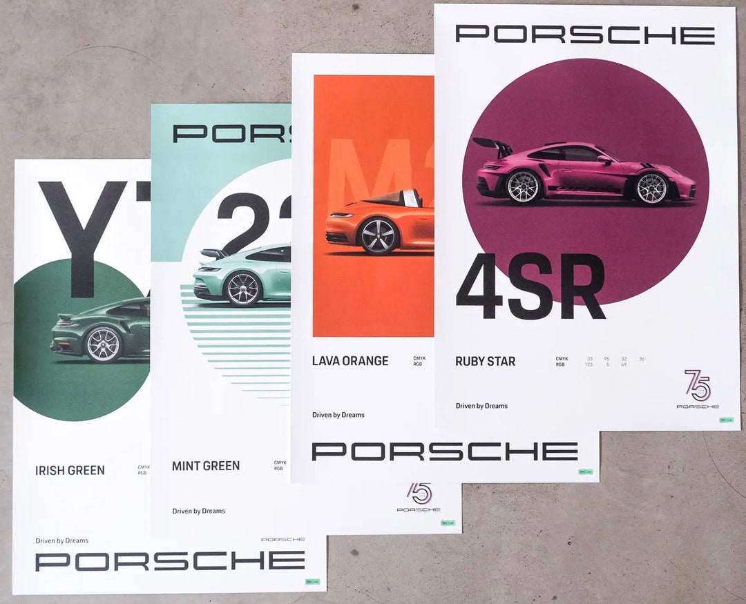 Porsche 911, Set of 4 Original Posters, Limited Editions - Etsy