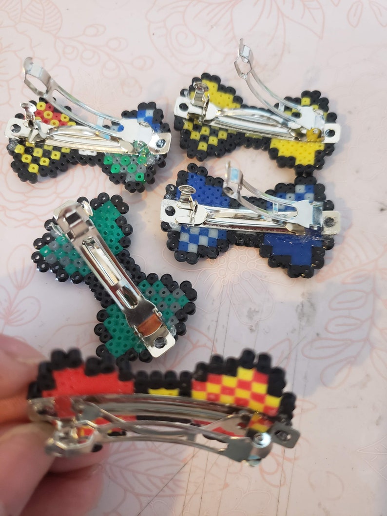 Harry Potter Hogwarts House Perler Bead Mini Hair Clips/barrettes ...