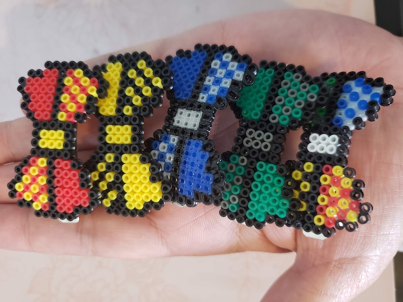 Harry Potter Hogwarts House Perler Bead Mini Hair Clips/barrettes ...
