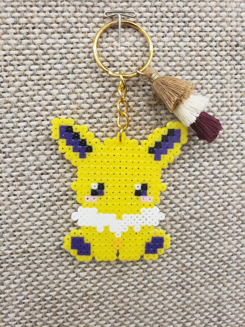 Pokemon Eevee's Evolution Jolteon Perler Bead Keychain - Etsy