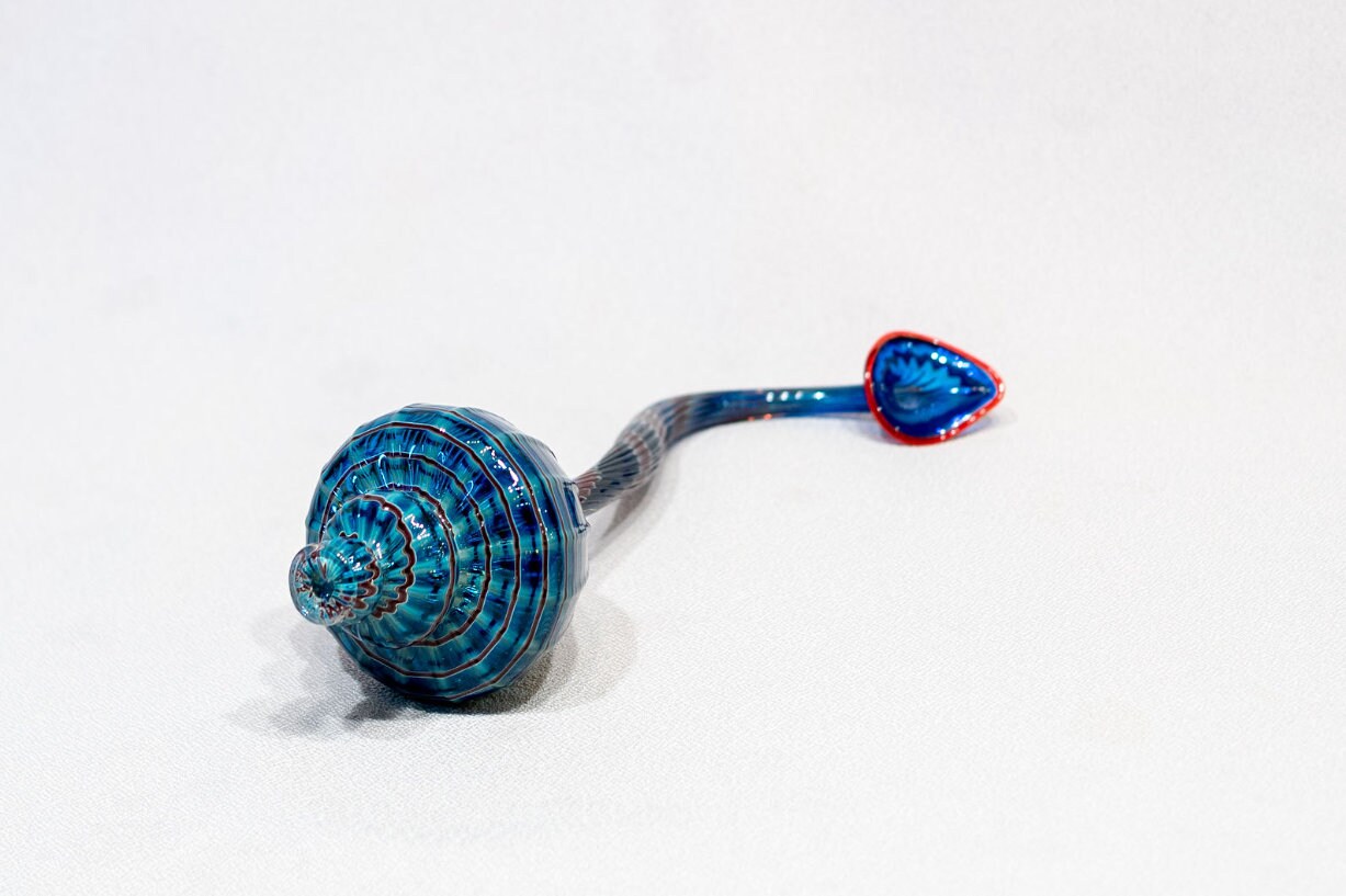 Dale Chihuly Persian Glass Set - Nine Pieces Deep Cobalt With Red Lip ...