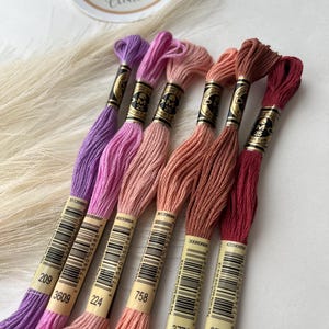 Thread Pack- Pinks and Purples - DMC Thread Skein Pack - DIY Embroidery ...