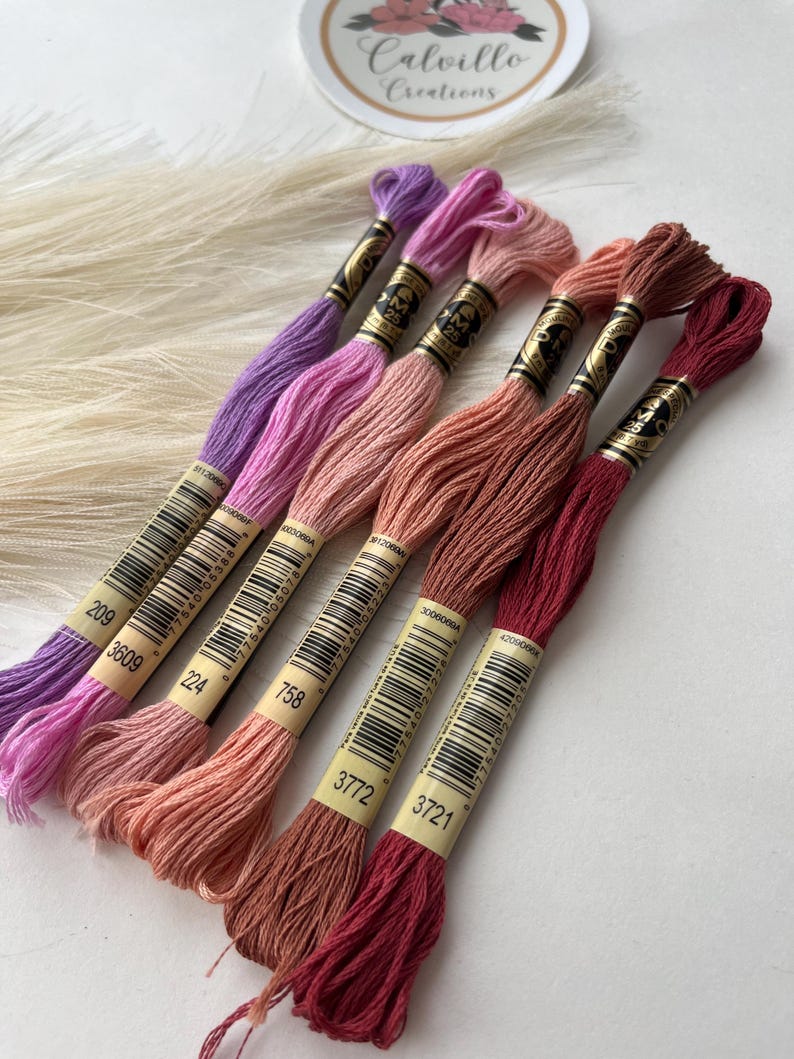 Thread Pack- Pinks and Purples - DMC Thread Skein Pack - DIY Embroidery ...