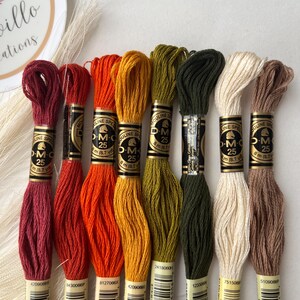 Thread Pack- Harvest Time - DMC Thread Skein Pack - DIY Embroidery ...