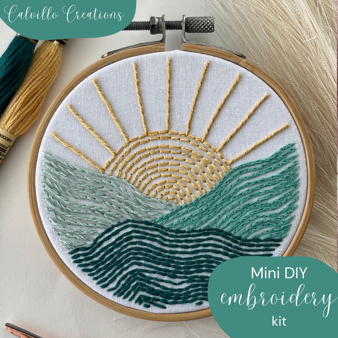 Mini Kit Rising Sun Beginner Embroidery Kit DIY Sun Embroidery ...