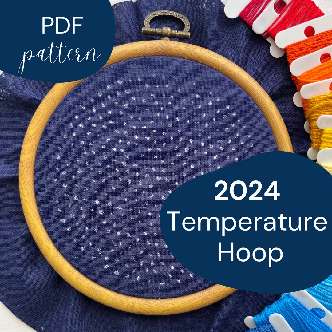 Pattern- 2024 Temperature Hoop- Digital PDF Embroidery Pattern ...