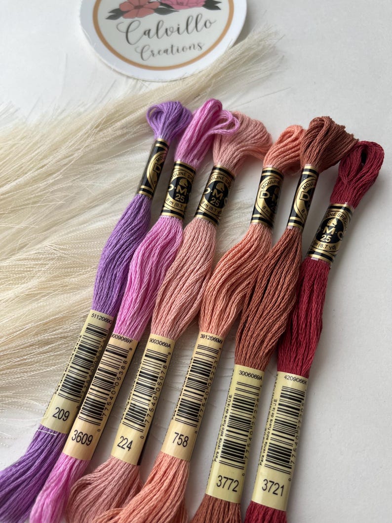 Thread Pack- Pinks and Purples - DMC Thread Skein Pack - DIY Embroidery ...