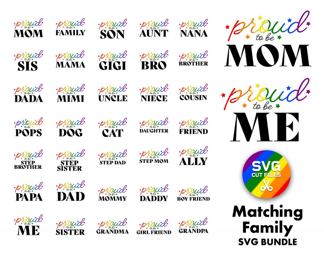 Pride Family SVG Bundle: LGBTQ+ Matching Designs (digital Download) - Etsy