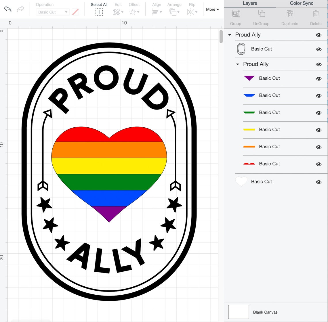 Proud Ally SVG gay pride cut files fun straight ally gay | Etsy
