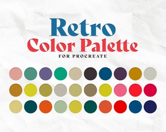 Retro 80’s Procreate Color Palette, 30 Swatches, for Ipad, Instant ...