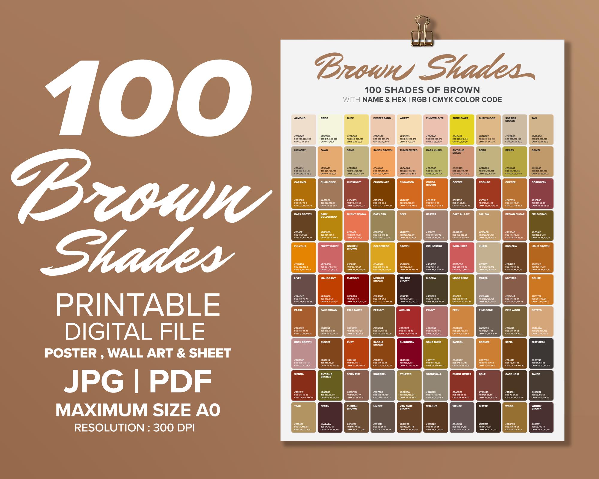 Tan Colour Chart