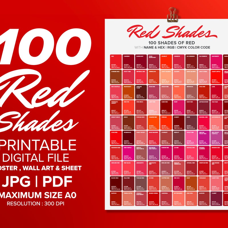 Printable Dtf Color Chart - Etsy