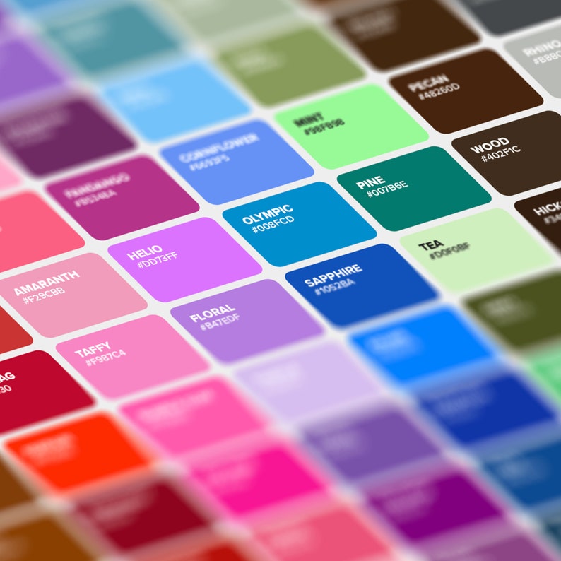 Color Shade Name Poster: 200+ Colors, Wall Art (digital Print) - Etsy
