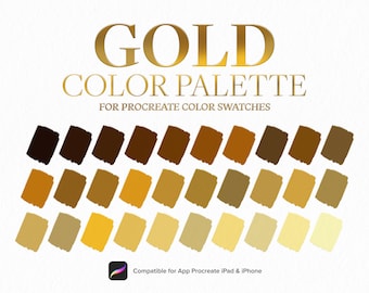 Golden Gradient/procreate Palette Metallic Gradients/gold Color Palette ...