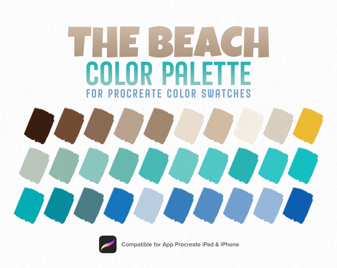 The Beach Color Palette Summer Color Sea Color Procreate Palette