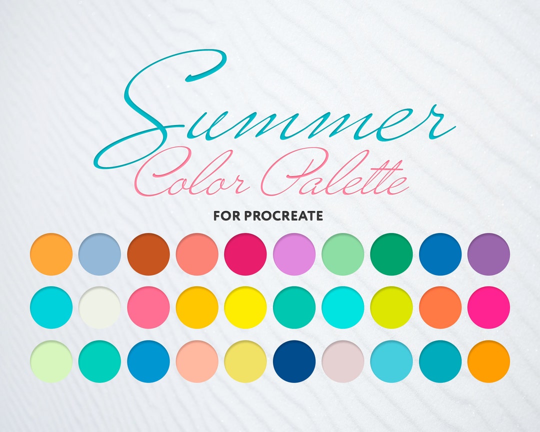 Summer Color Palette, Fresh Color Palette, Procreate Palette, Procreate ...