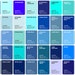 100 Blue Shades Color Poster, Wall Art Color, Chart & Sheet, Color ...